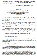 Thông tư số 33/2010/TT-BCT - HoaTieu.vn