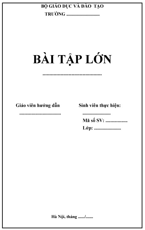 90+ Mẫu bìa bài tập lớn đẹp năm 2025 - Mẫu bìa bài tập lớn mới nhất 2023-2024