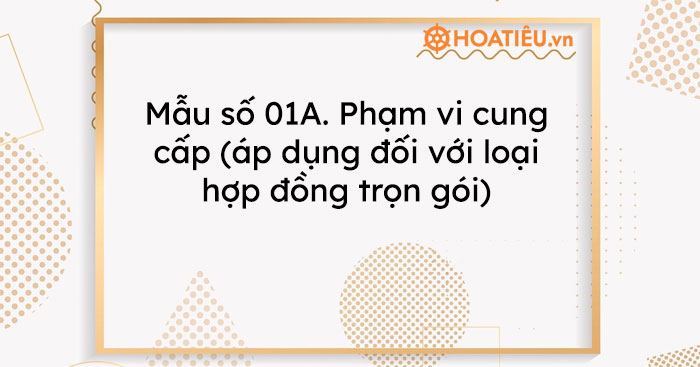 Mẫu số 01A. Phạm vi cung cấp (áp dụng đối với loại hợp đồng trọn gói)