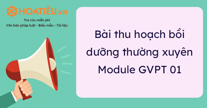 Bài thu hoạch bồi dưỡng thường xuyên Module GVPT 01 - HoaTieu.vn