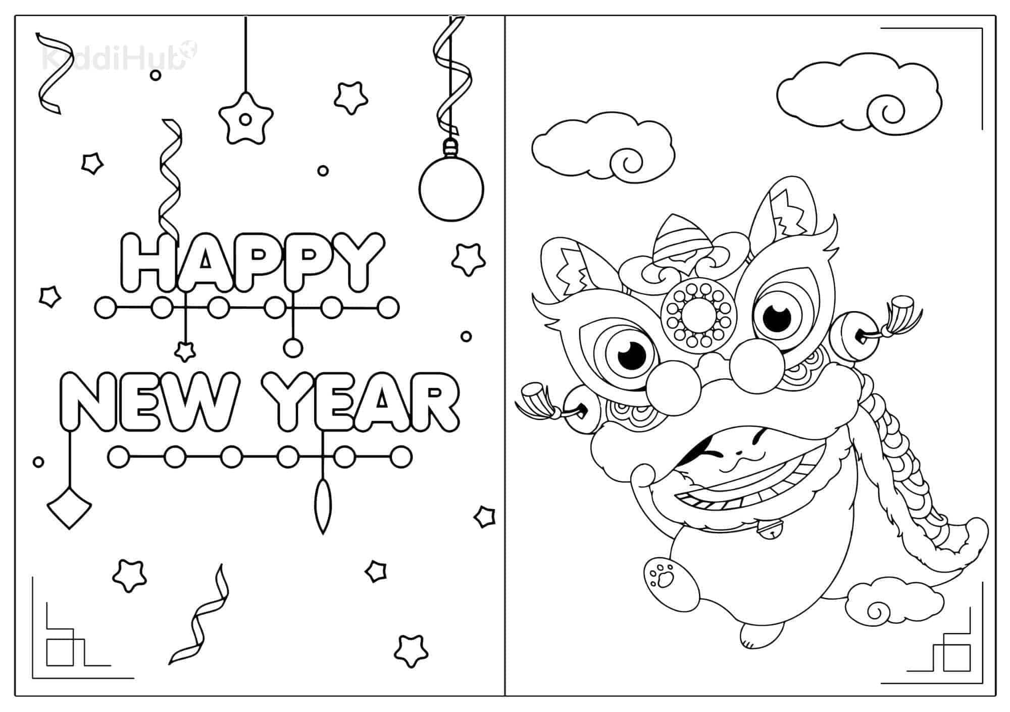 Tranh tô màu Tết 2025 cực độc đáo, ý nghĩa - Tranh tô màu đón năm mới ...