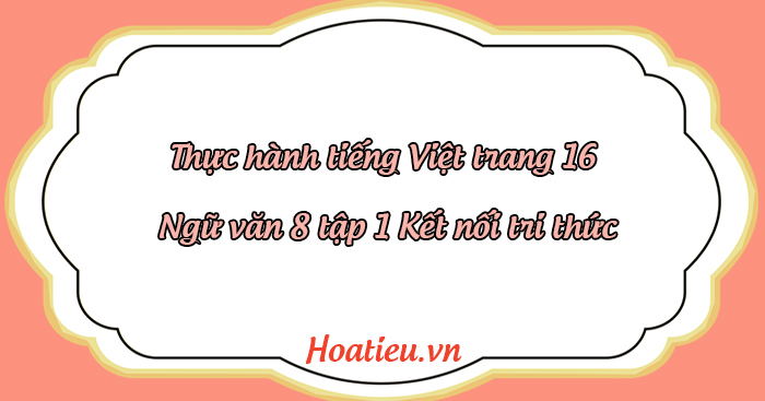 Soạn bài Thực hành tiếng Việt lớp 8 trang 16 tập 1 Kết nối tri thức