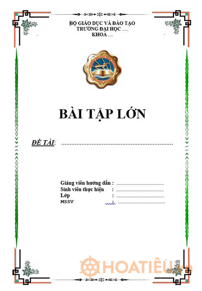 90+ Mẫu bìa bài tập lớn đẹp năm 2025 - Mẫu bìa bài tập lớn mới nhất 2023-2024