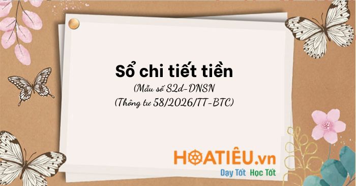 Mẫu sổ chi tiết tiền cho doanh nghiệp siêu nhỏ